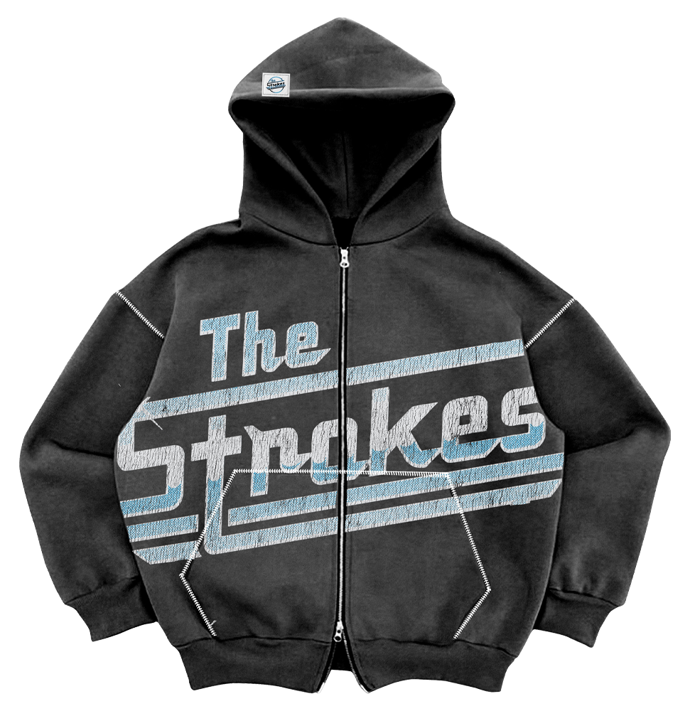 Oversized Custom Double Zip Magna Hoodie | The Strokes UK Merch
